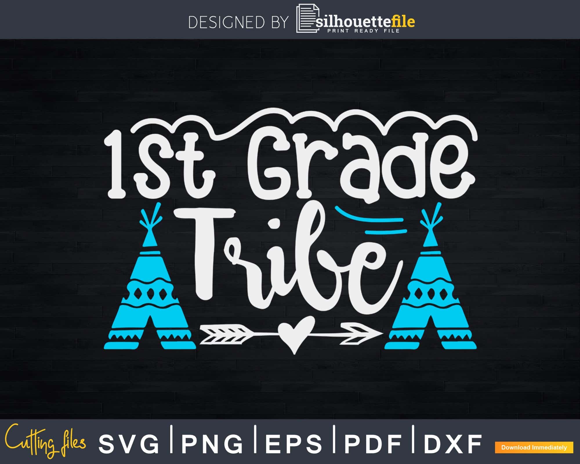 1st Grade Tribe Svg Backto School Svg Silhouette Cricut Cut files ...