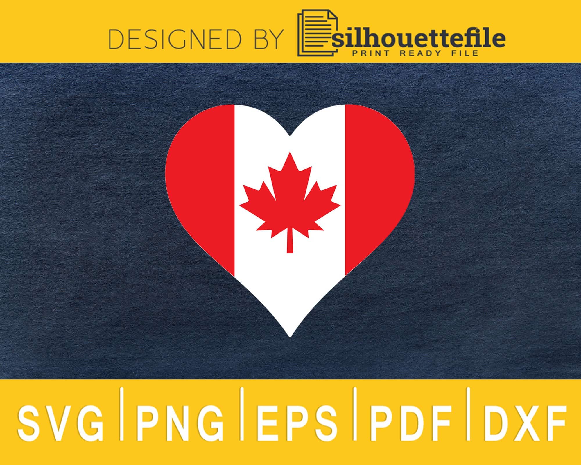 Canada Flag Heart Canadian Love svg cricut digital cutting | SilhouetteFile