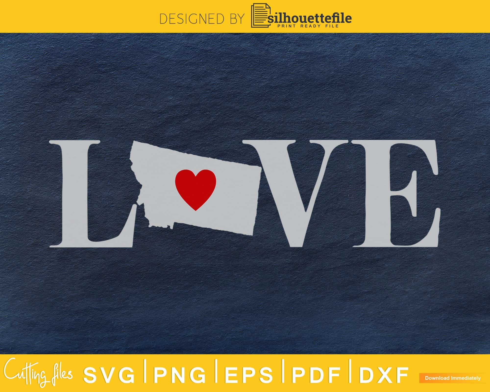Montana MT Love Home Heart Native Map svg cutting files by ...