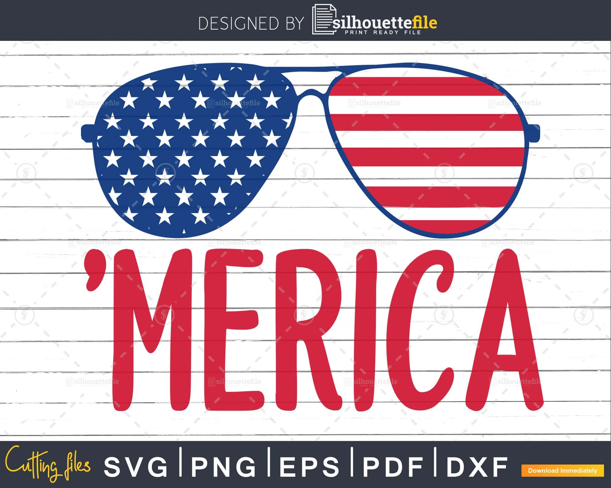 Patriotic Sunglasses July 4th Svg png Files for Cricut and | SilhouetteFile
