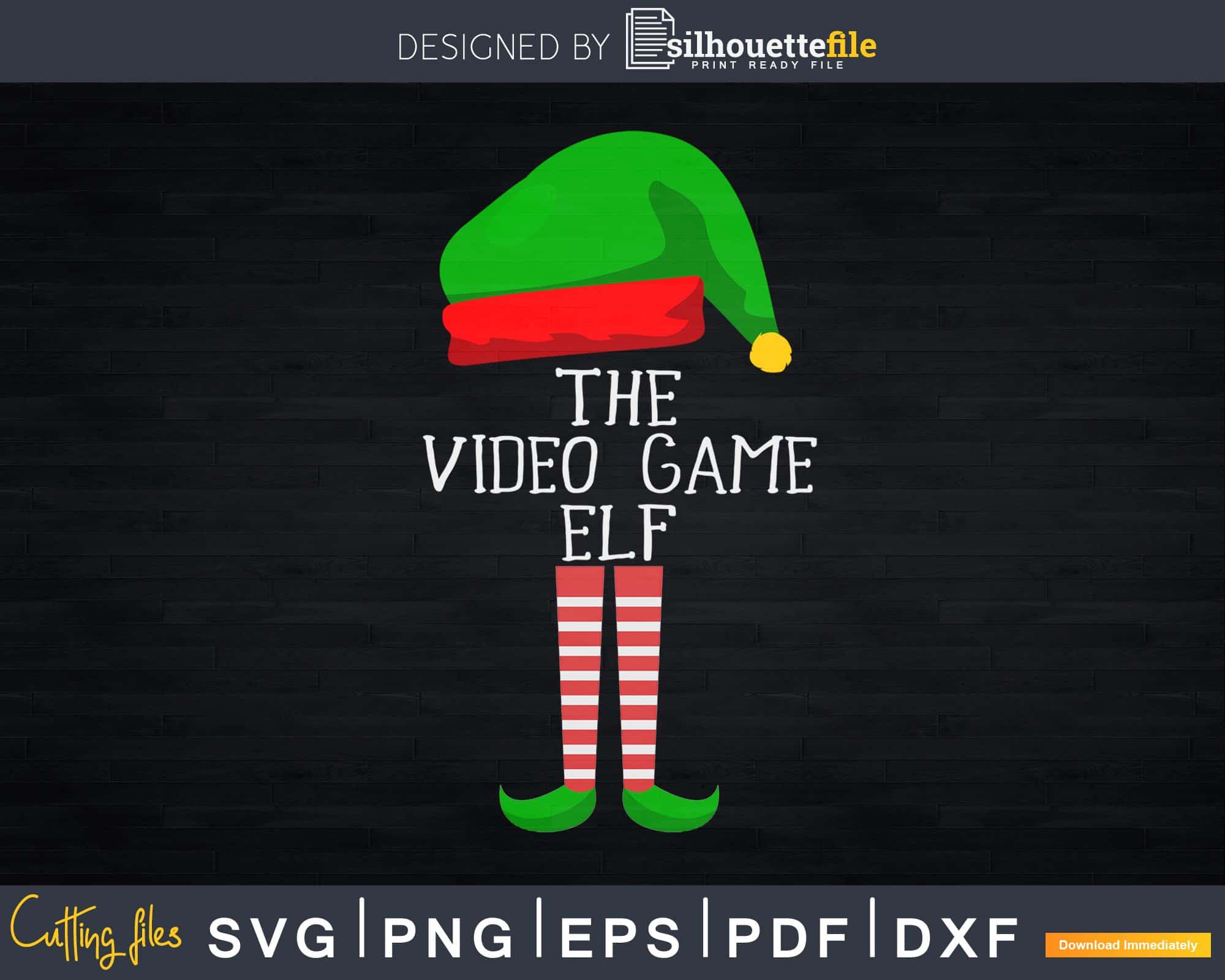 The video game Elf Christmas svg dxf png cricut cutting file ...