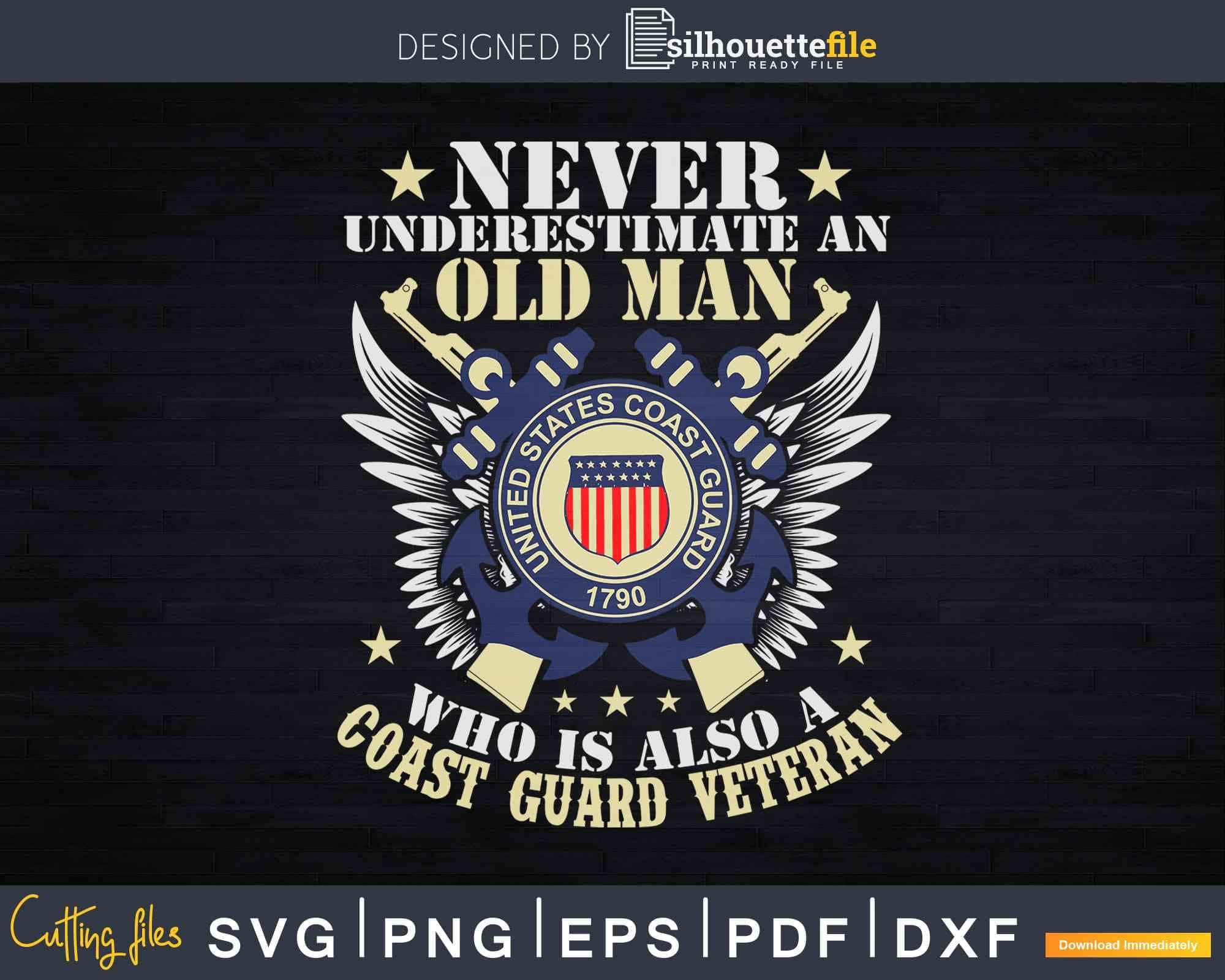 U.S Coast Guard Veteran Svg Cricut Cut Files | SilhouetteFile