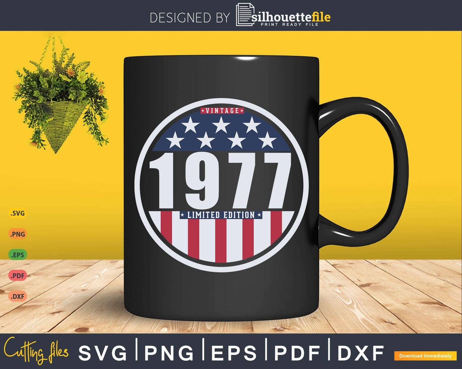 46 Years Old Vintage 1977 US Flag 46th Birthday Anniversary Svg Crafts ...