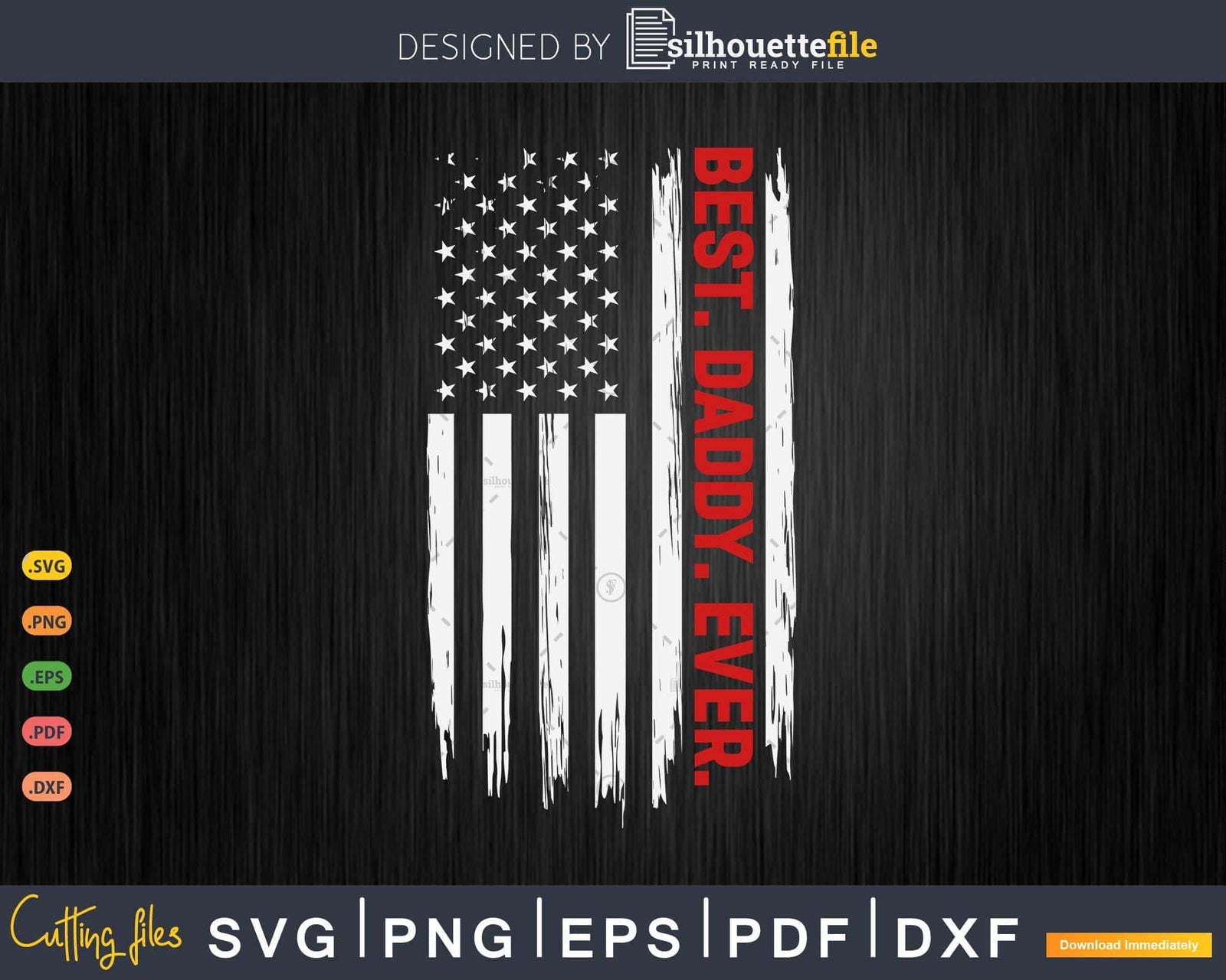 American Flag Red Line Firefighter Best Daddy Ever Vector T-shirt ...