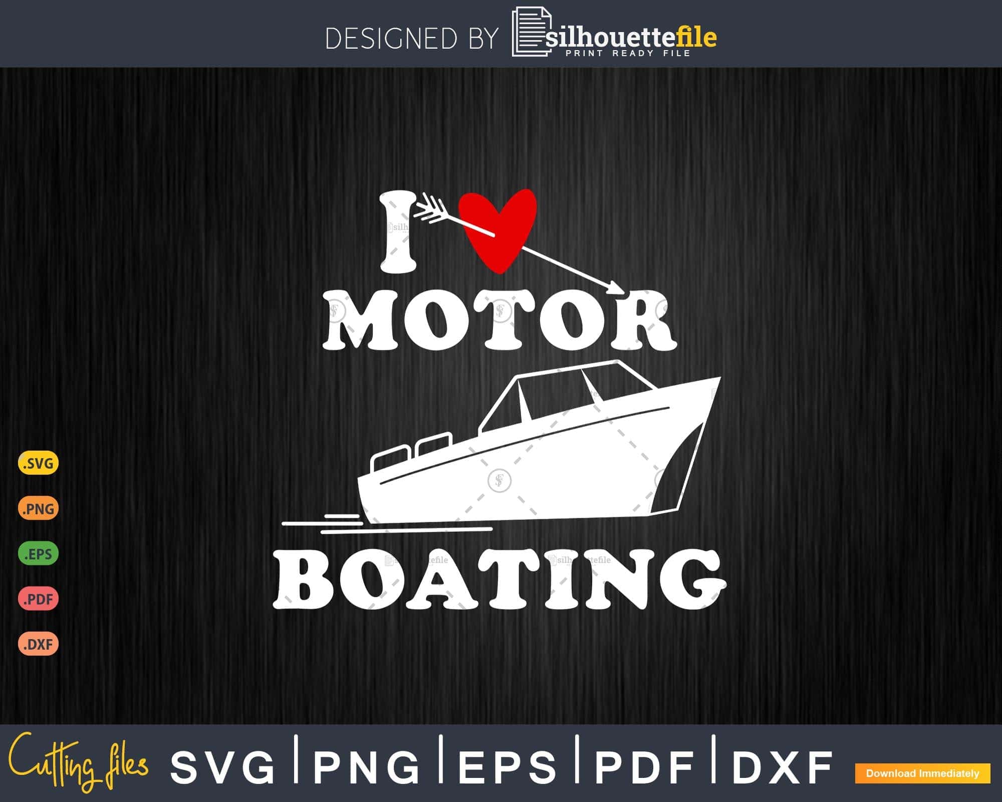 Boater I Love Motor Boating Funny Boating T-shirt Design | Silhouettefile