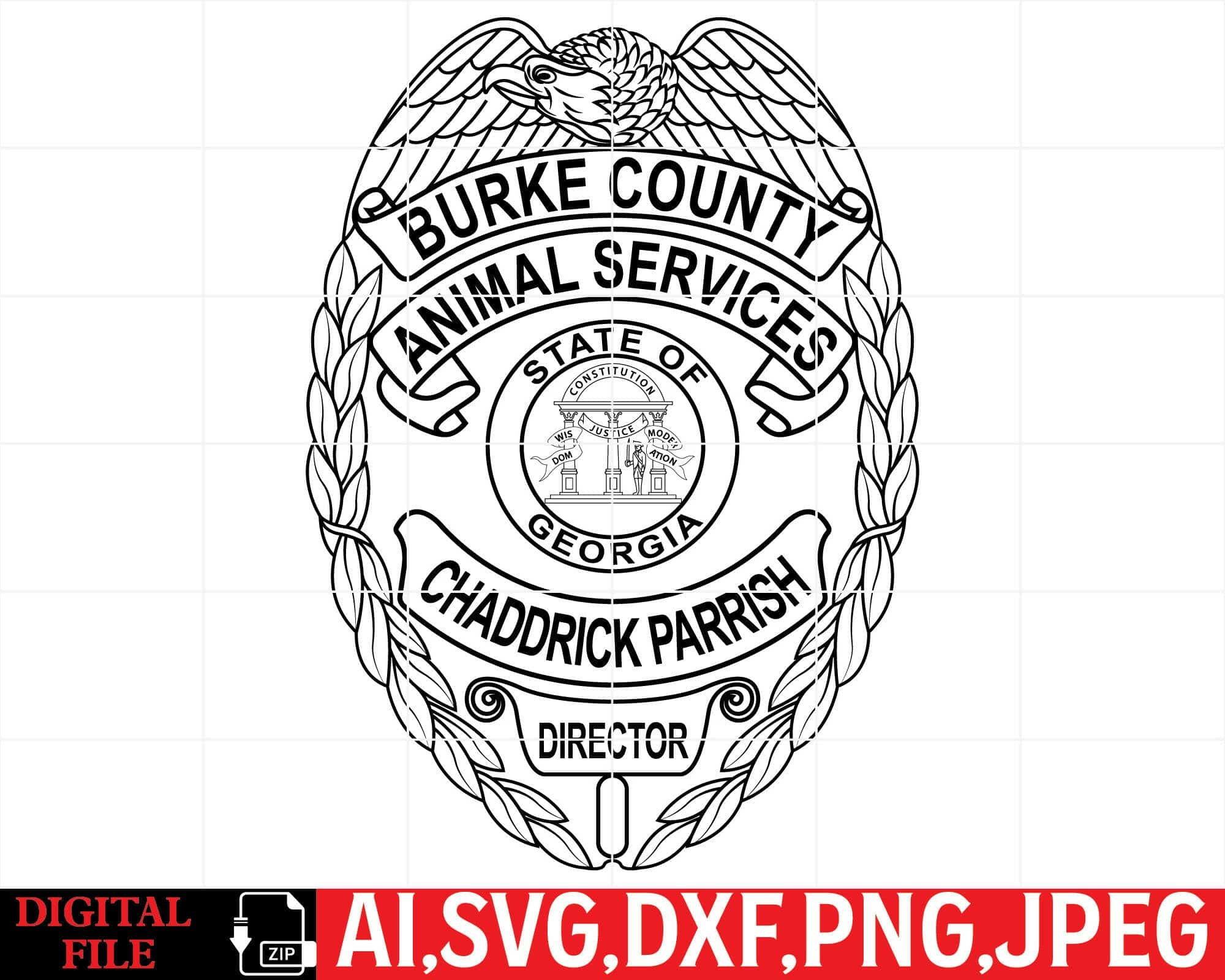 Burke County Animal Services Badge | Silhouettefile