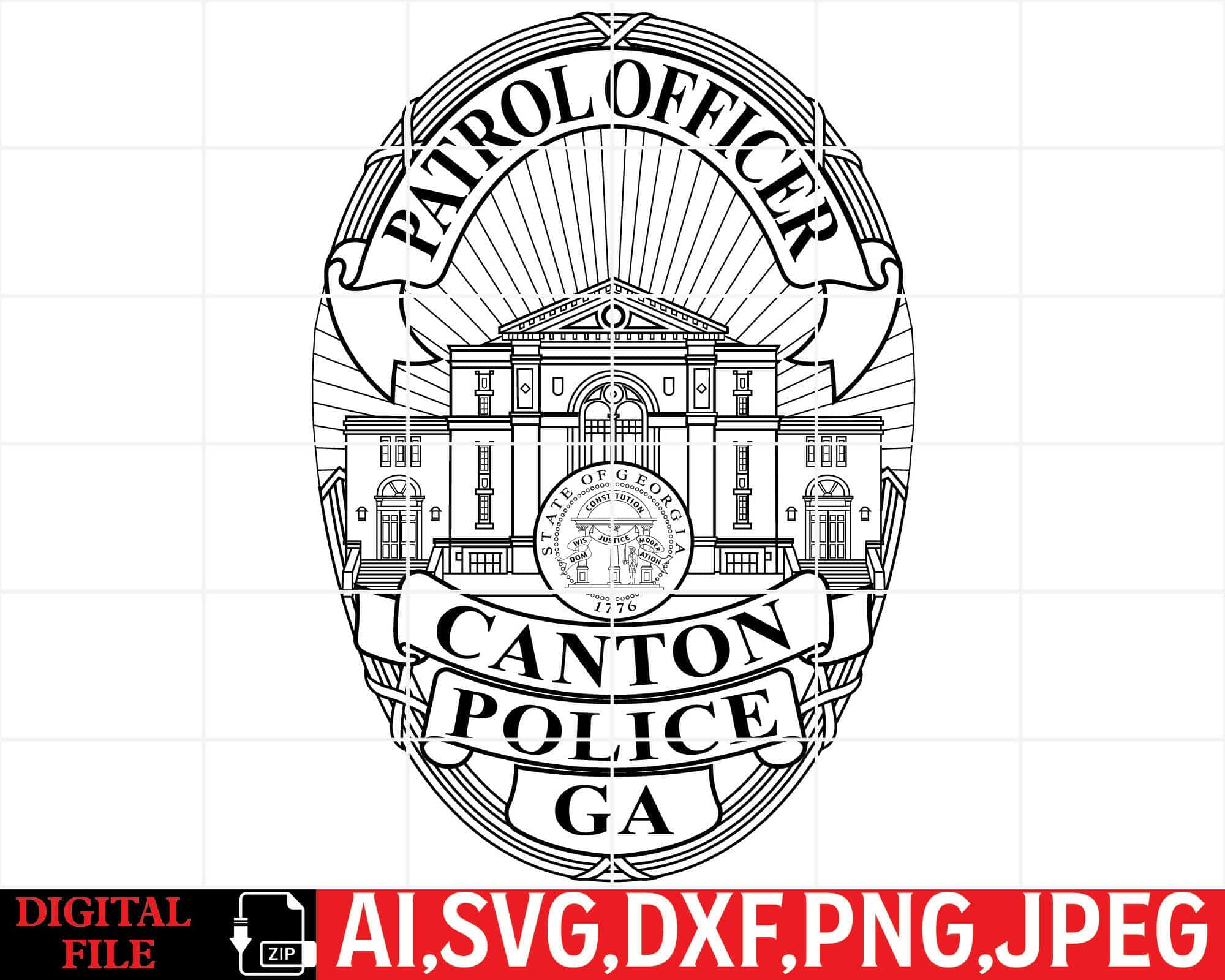 Canton Police Patrol Officer Badge | Silhouettefile