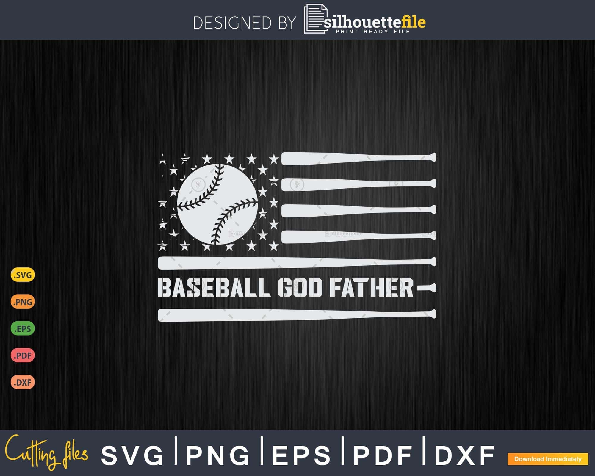 Fathers Day Baseball God Father Gifts God Father Baseball Png Svg Cut ...