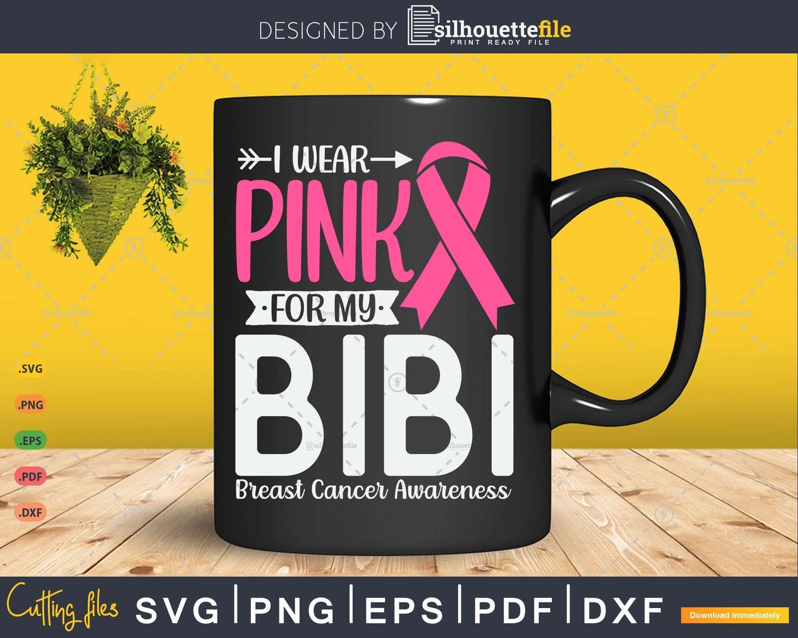 I wear Pink for my Bibi Breast Cancer Warrior Gifts SVG & | SilhouetteFile