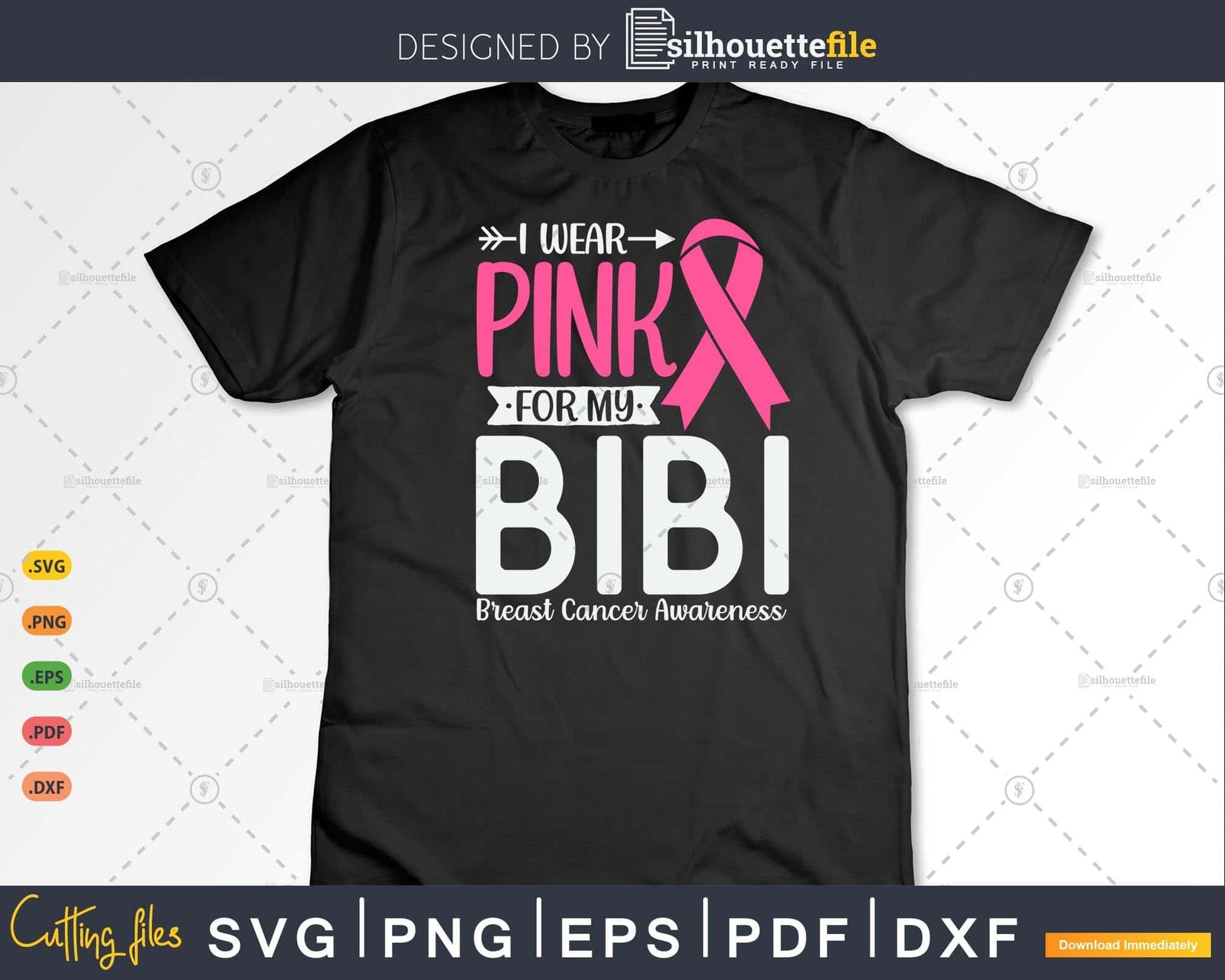 I wear Pink for my Bibi Breast Cancer Warrior Gifts SVG & | Silhouettefile