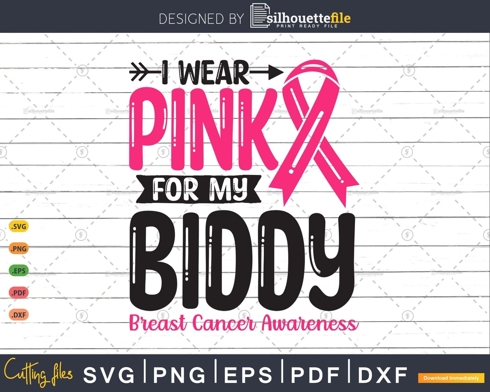 I wear Pink for my Biddy Grandma Svg T-shirt Design | Silhouettefile