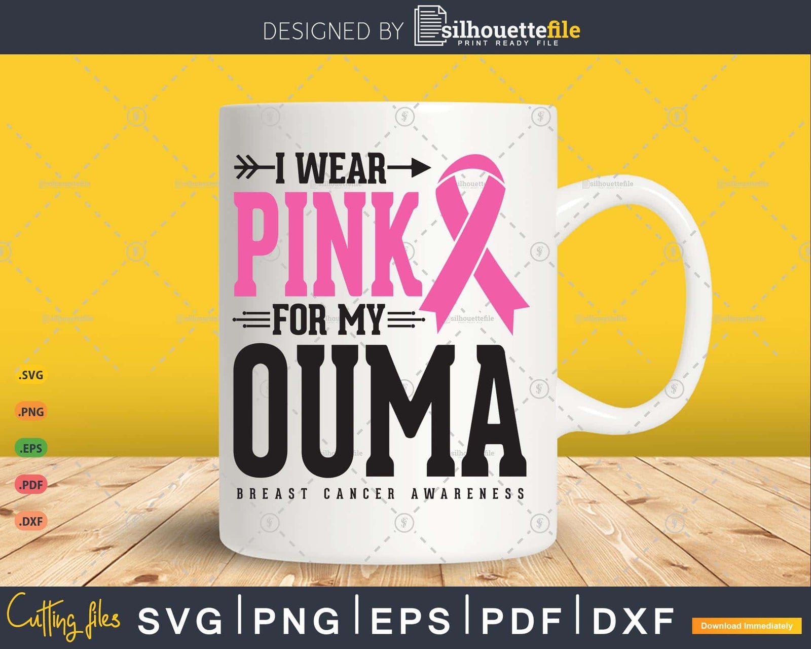 I wear Pink for my Ouma Svg T-shirt Design | Silhouettefile