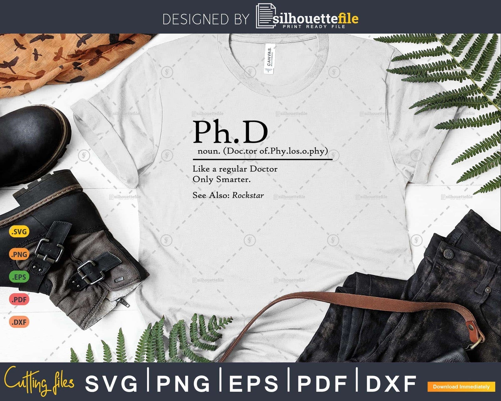 PhD Candidate Tee Definition Graduation Student | SilhouetteFile