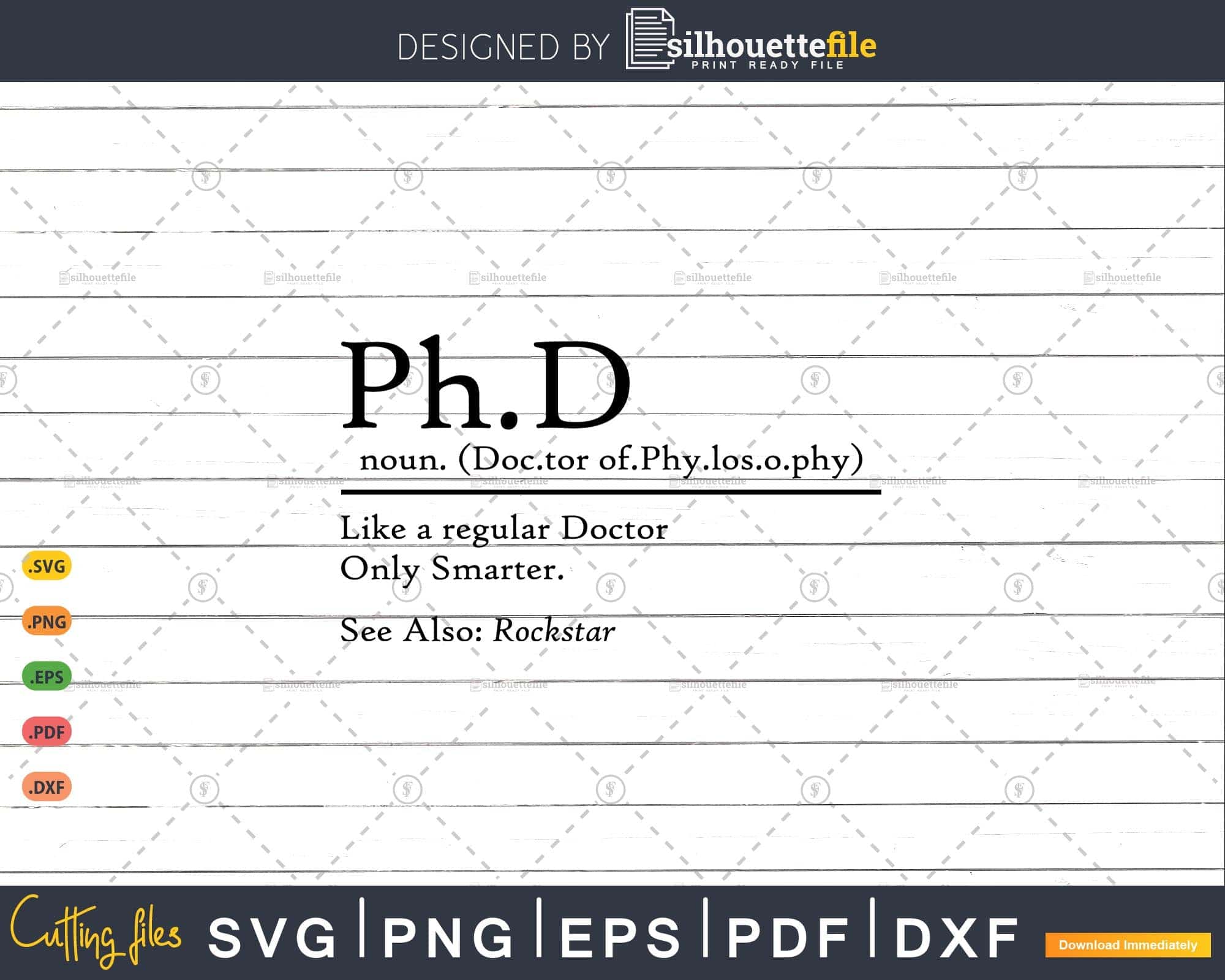 PhD Candidate Tee Definition Graduation Student | SilhouetteFile