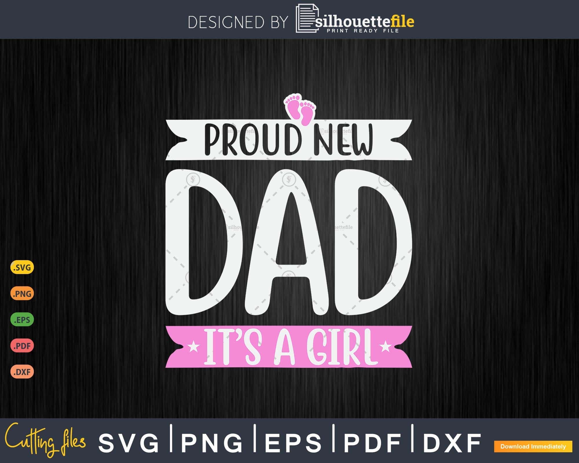 Proud new dad it's a Girl cute Baby Funny fathers day New Dad Svg T ...