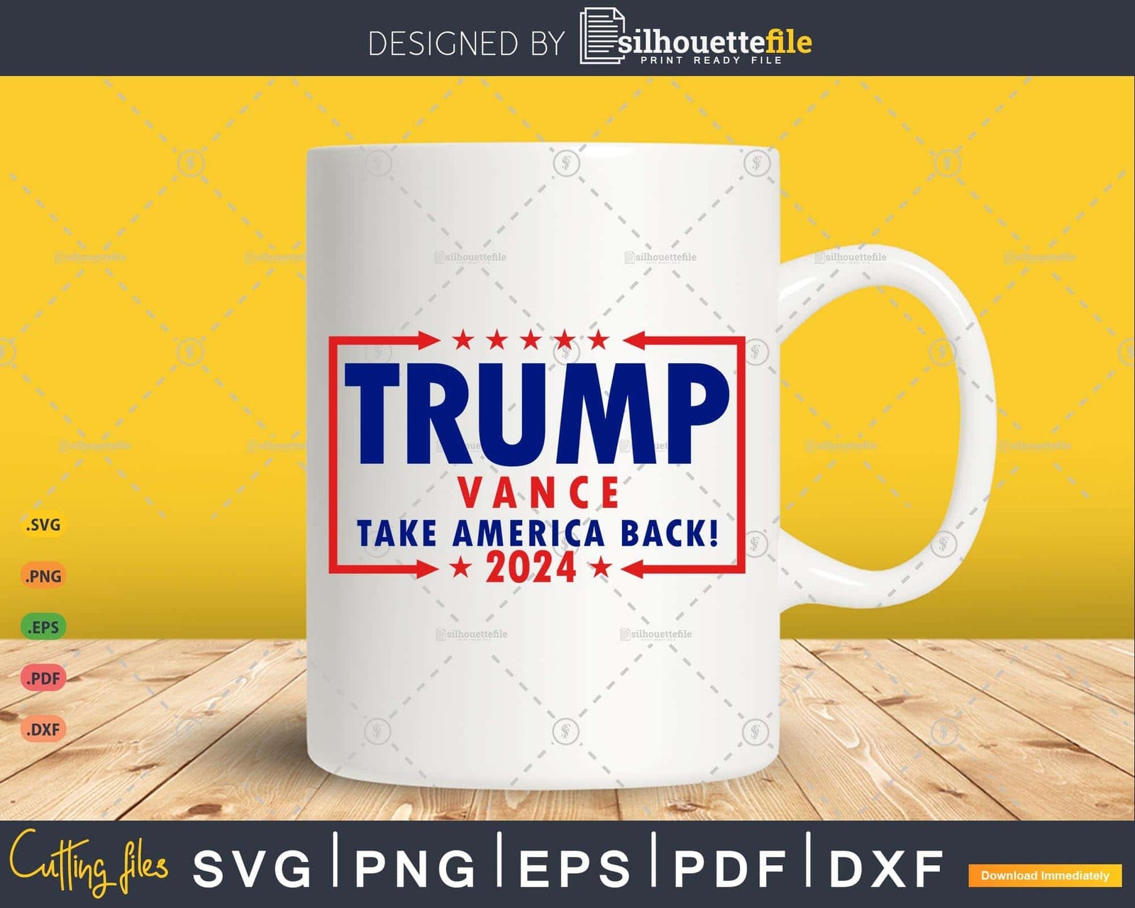 Trump Vance 2024 Take America Back Svg Png | Silhouettefile