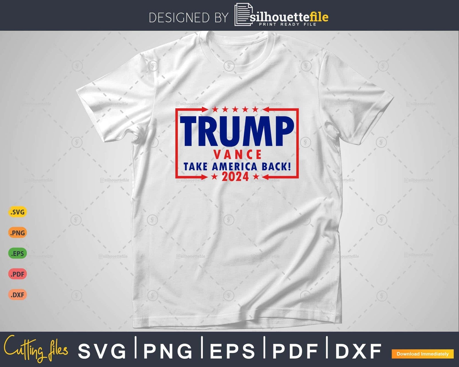 Trump Vance 2024 Take America Back Svg Png | Silhouettefile