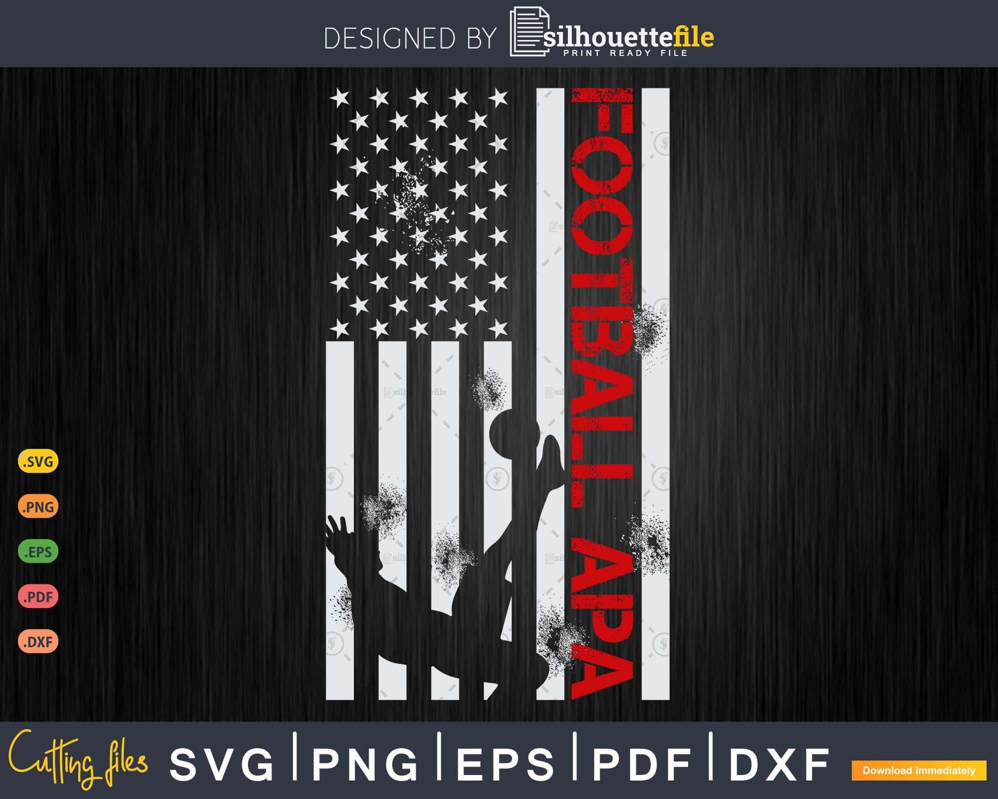 USA Flag Football Apa Lineman Fathers Day Gift Svg Cricut Files ...