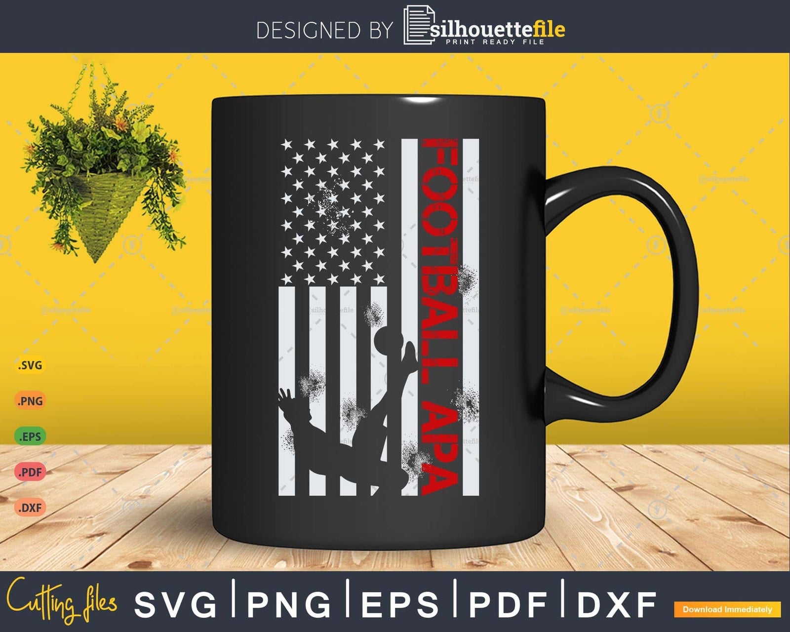 USA Flag Football Apa Lineman Fathers Day Gift Svg Cricut Files ...