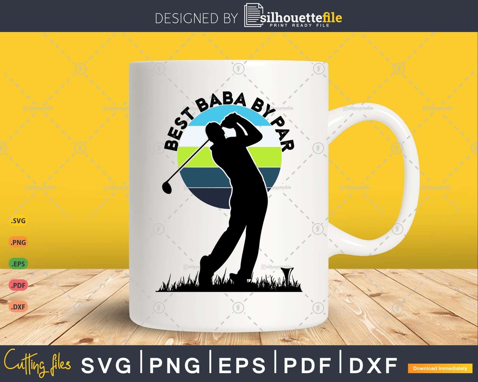 Vintage Best Baba By Par Golfer Sports Svg Cut Files | Silhouettefile