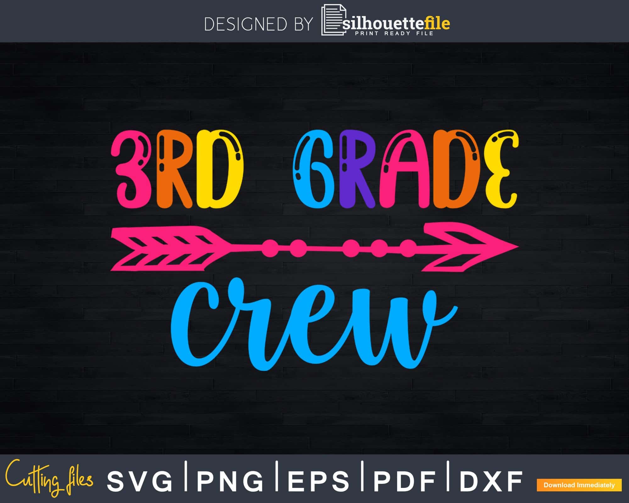 3rd Grade Crew Back to School Svg Cricut Cut Files | Silhouettefile