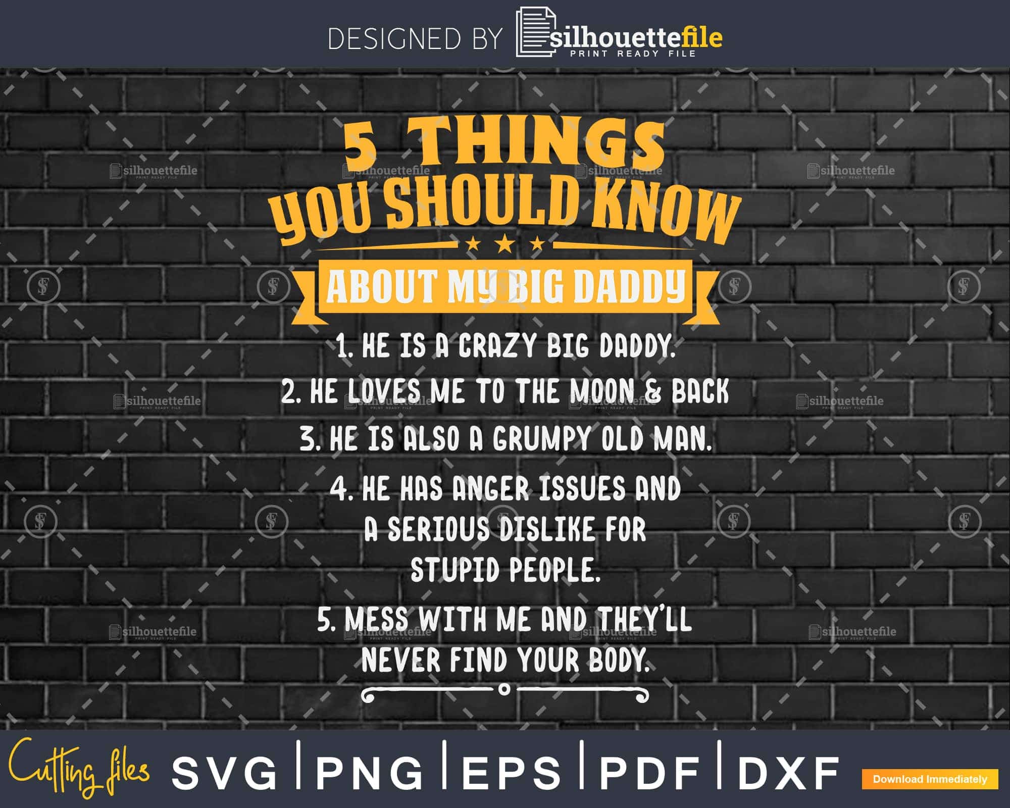 5 Things You Should Know About My Big Daddy Svg Files For Cricut ...