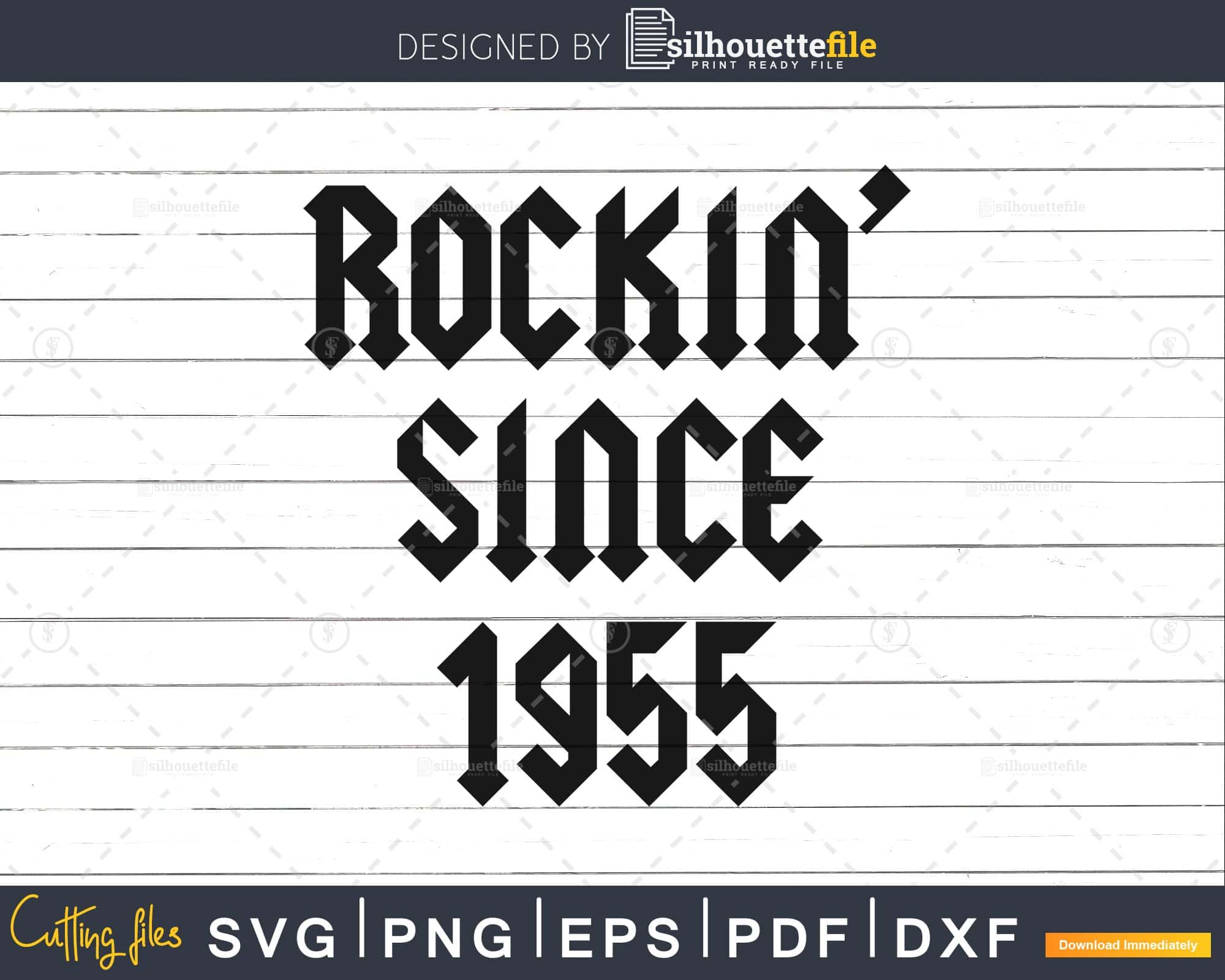 65 Year Old Classic Rock 1955 65th Birthday digital svg cut files ...