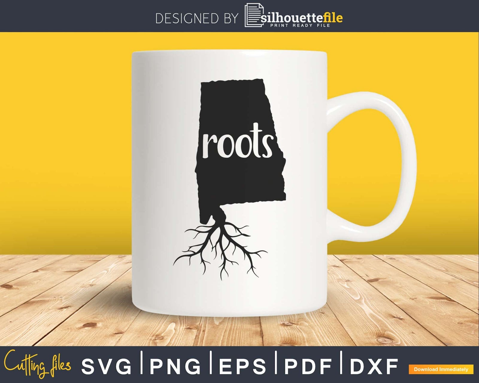 Alabama AL Roots Home Native Map cricut cut vector SVG PNG | SilhouetteFile