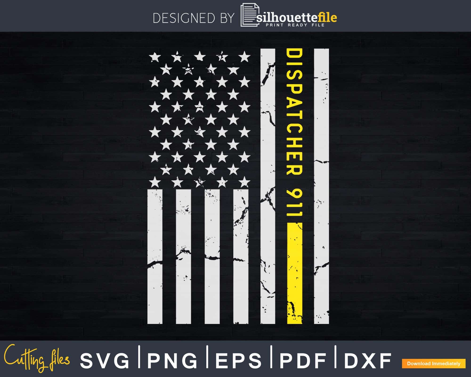 American Flag 911 Dispatcher Svg Dxf Cricut Cut Files | Silhouettefile