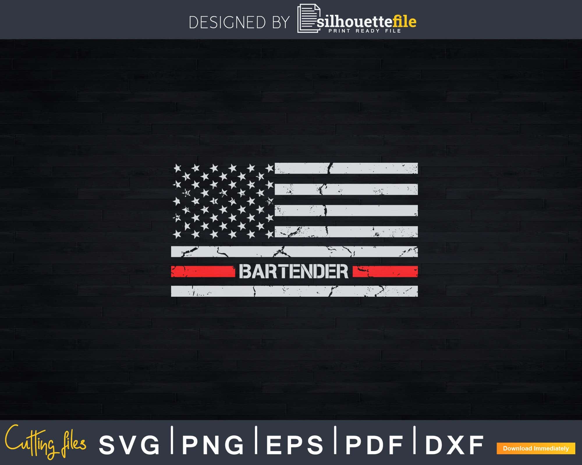 American Flag Bartending Bar Working Bartender Svg Files For Cricut ...