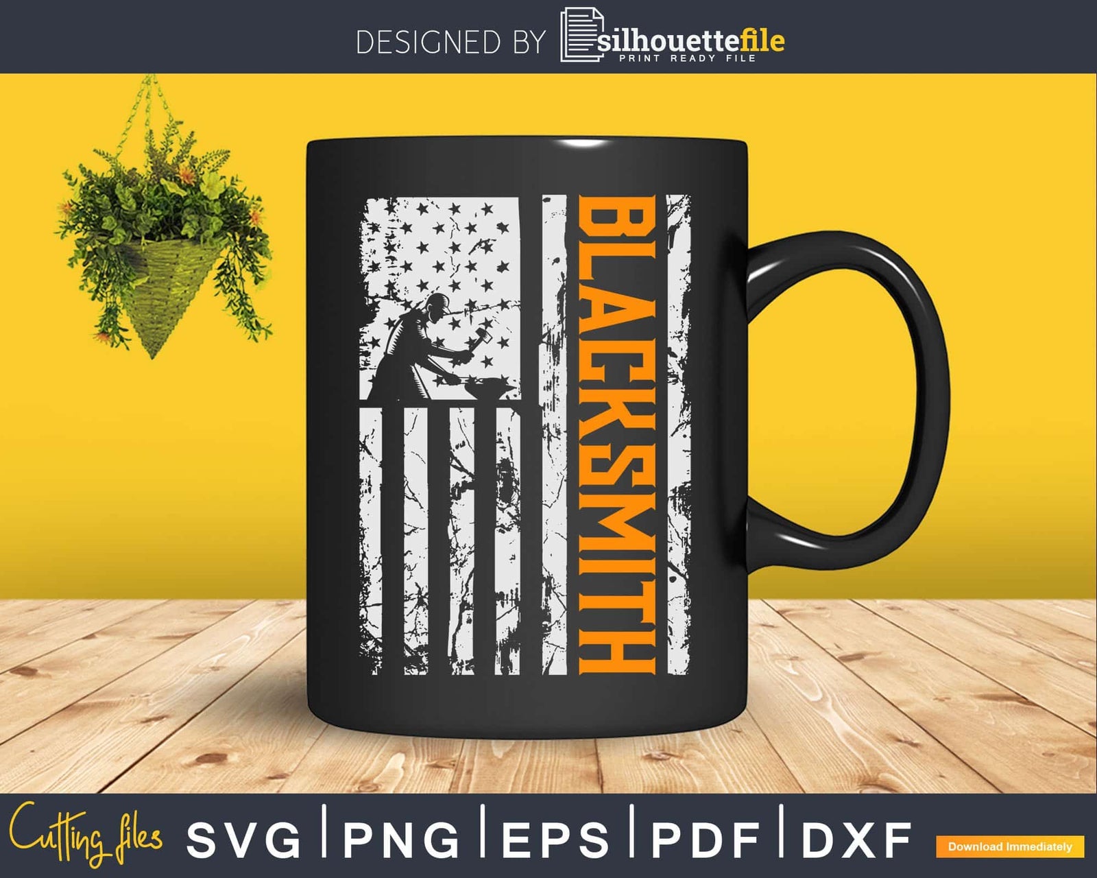 American Flag Blacksmith Farrier Svg Png Cricut File | Silhouettefile