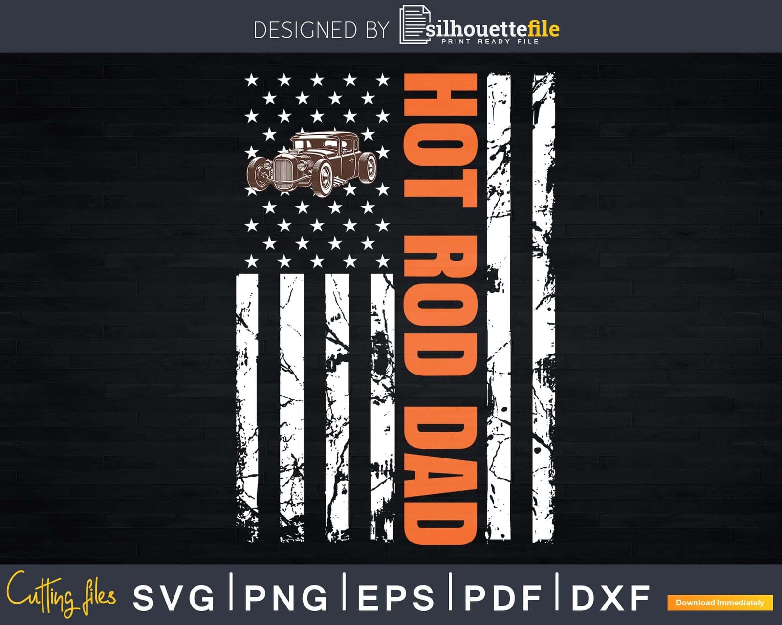 American Flag Hot Rod Dad Fathers Day Svg T-shirt Design Cut ...
