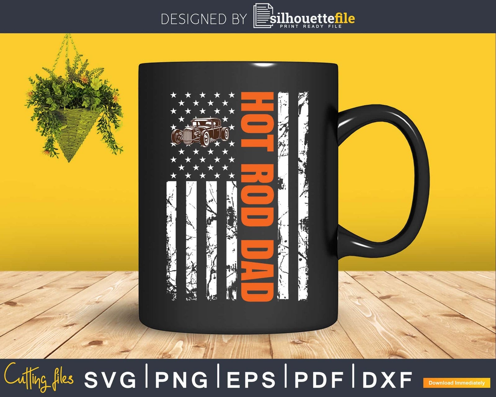 American Flag Hot Rod Dad Fathers Day Svg T-shirt Design Cut ...