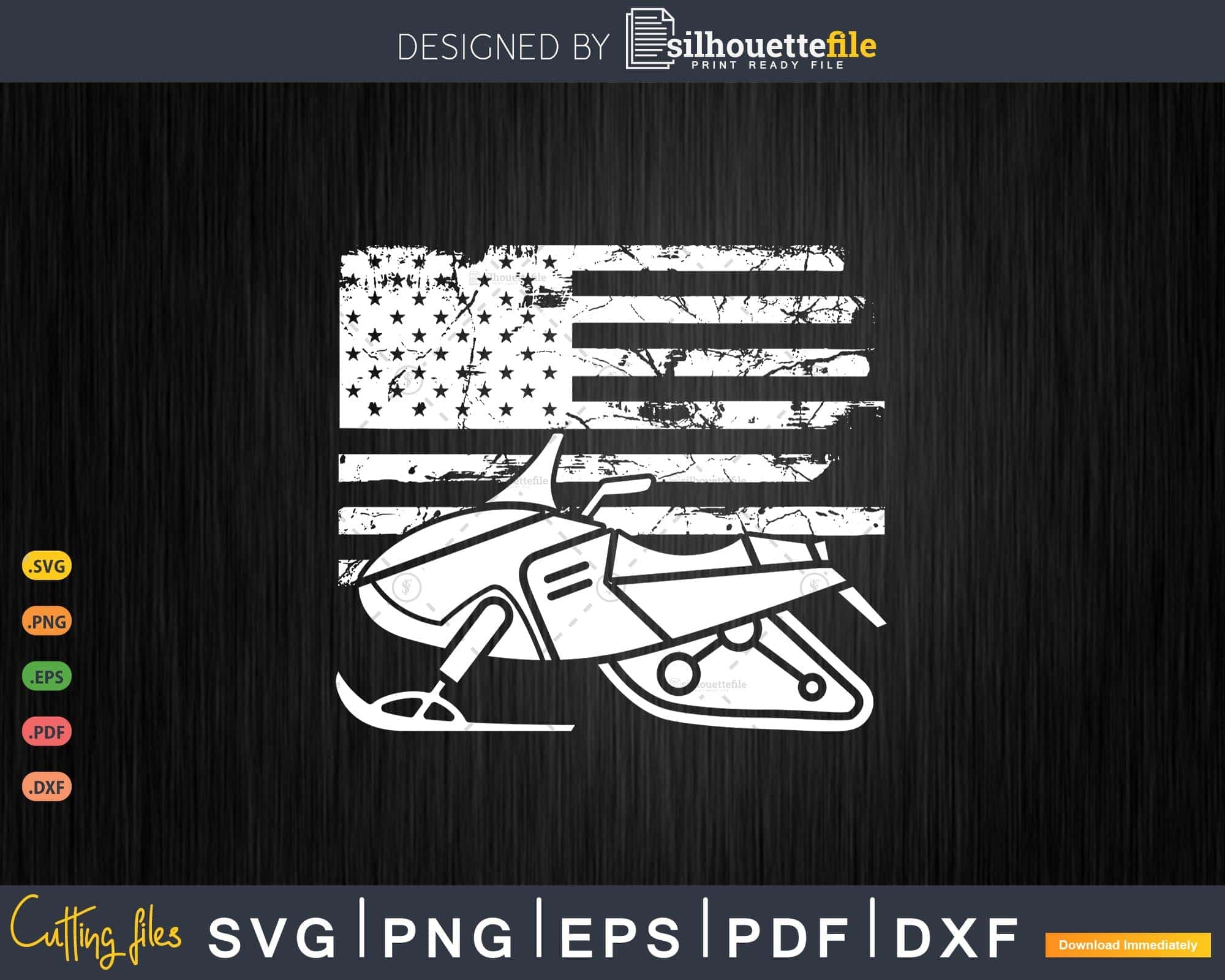 American Flag Snowmobile Winter Snowmobiling Svg T-shirt Design ...