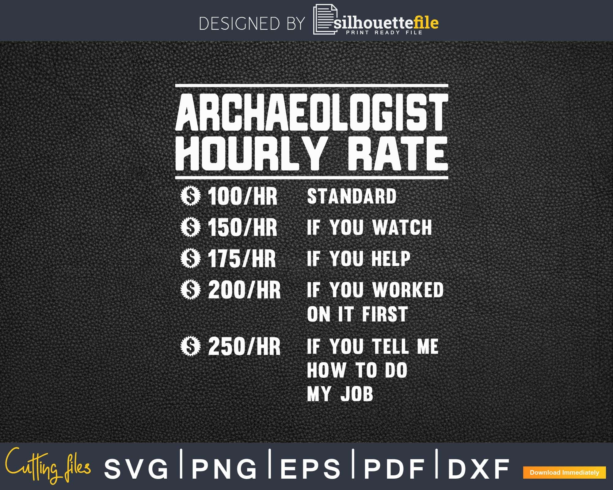 Archaeologist Hourly Rate Funny Archaeologist Svg Png Cricut ...