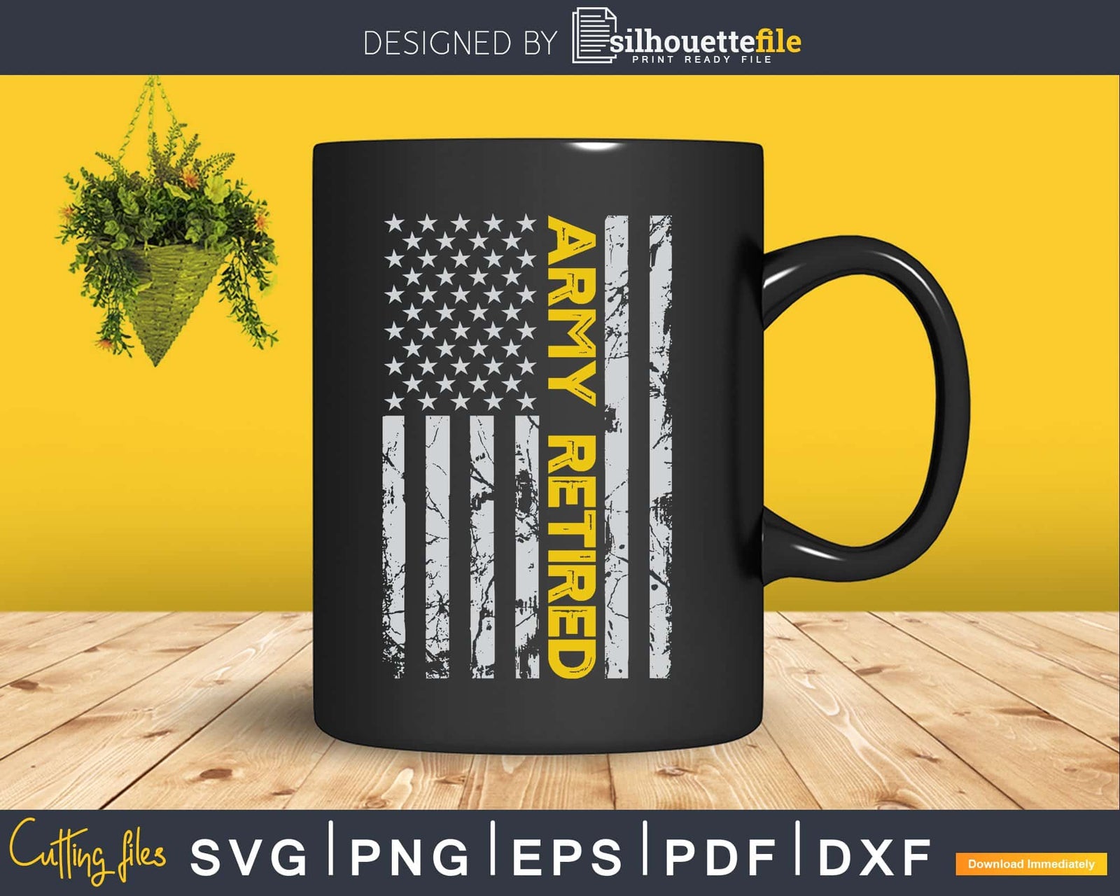 Army Retired Military U.S. Army Retirement Svg Dxf Png Cut | Silhouettefile