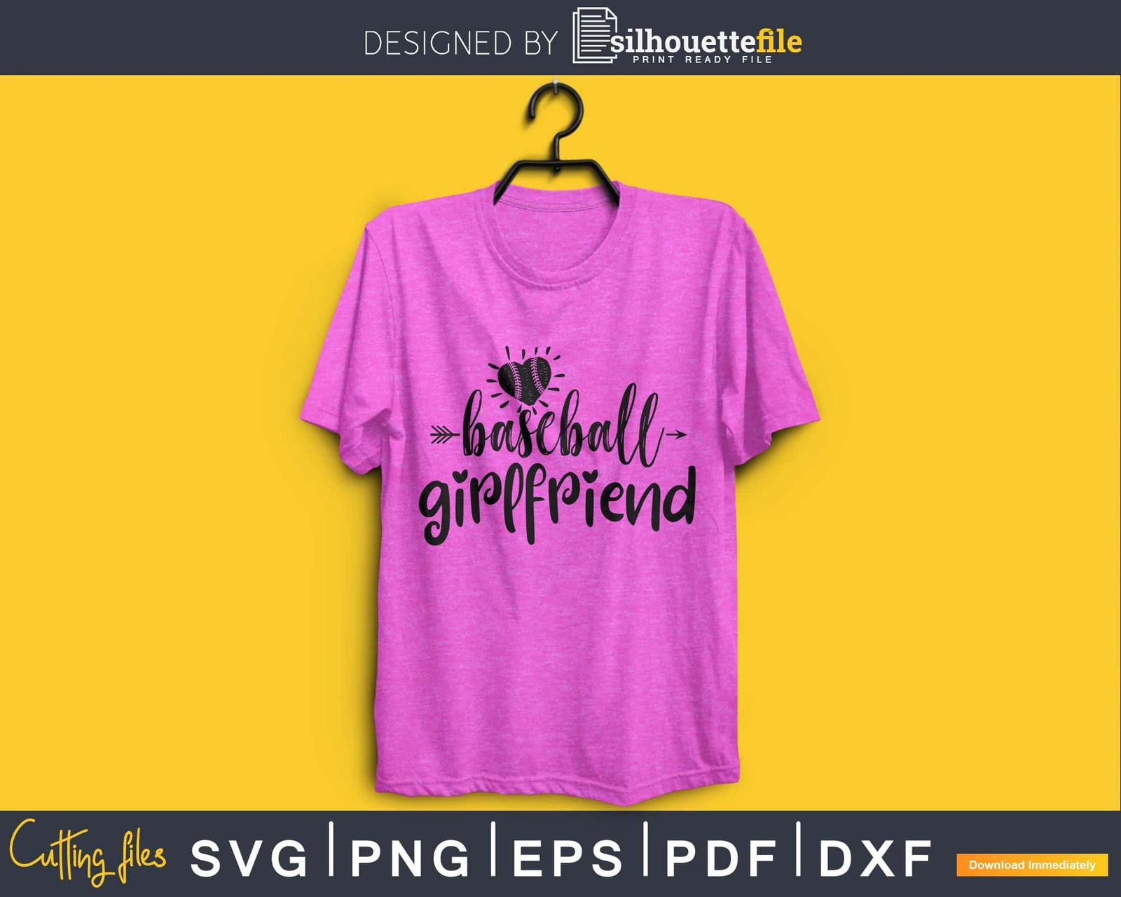 Baseball girlfriend svg png dxf eps pdf cutting digital | Silhouettefile