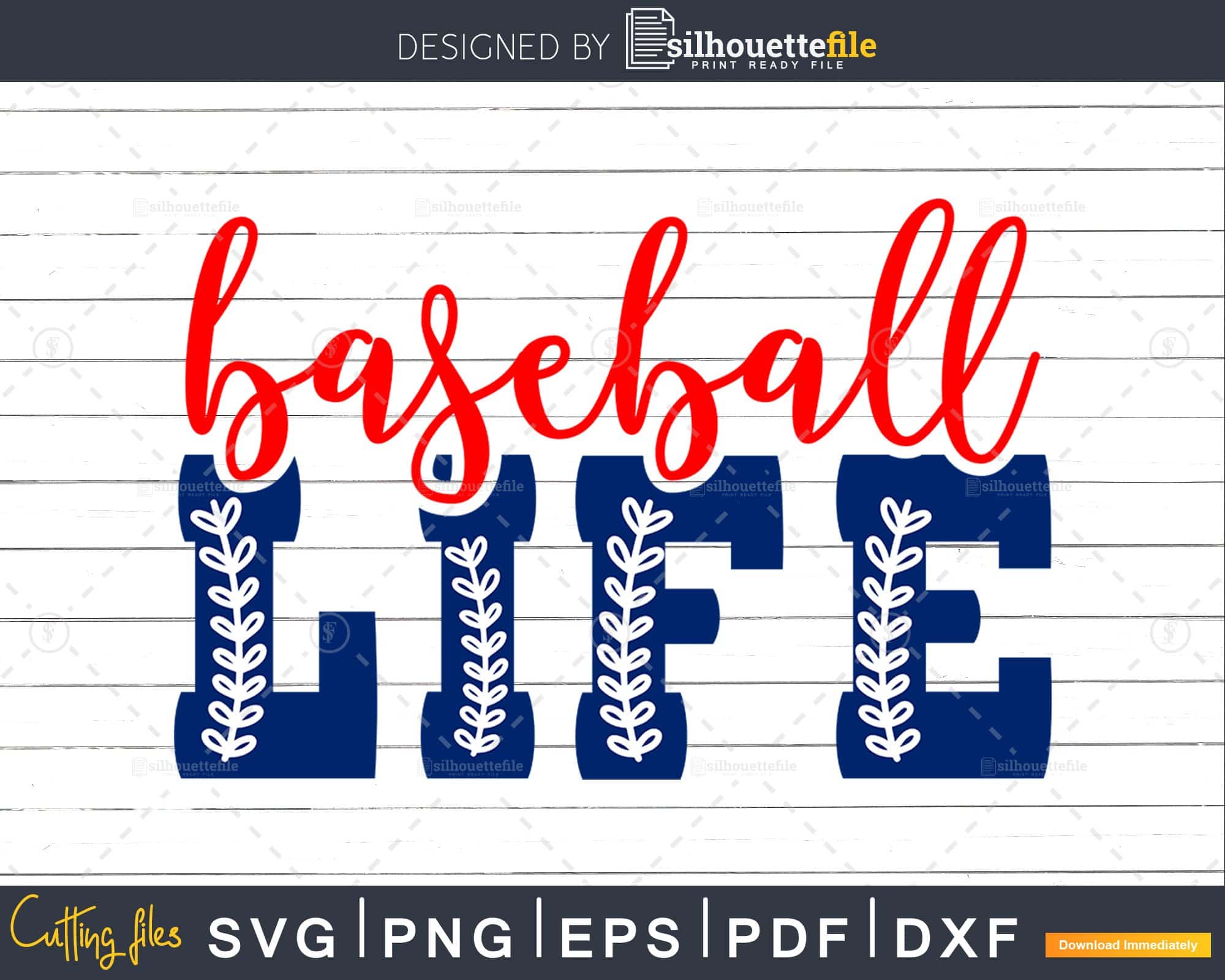 Baseball Life Svg Instant Download Cut Files For Cricut | Silhouettefile
