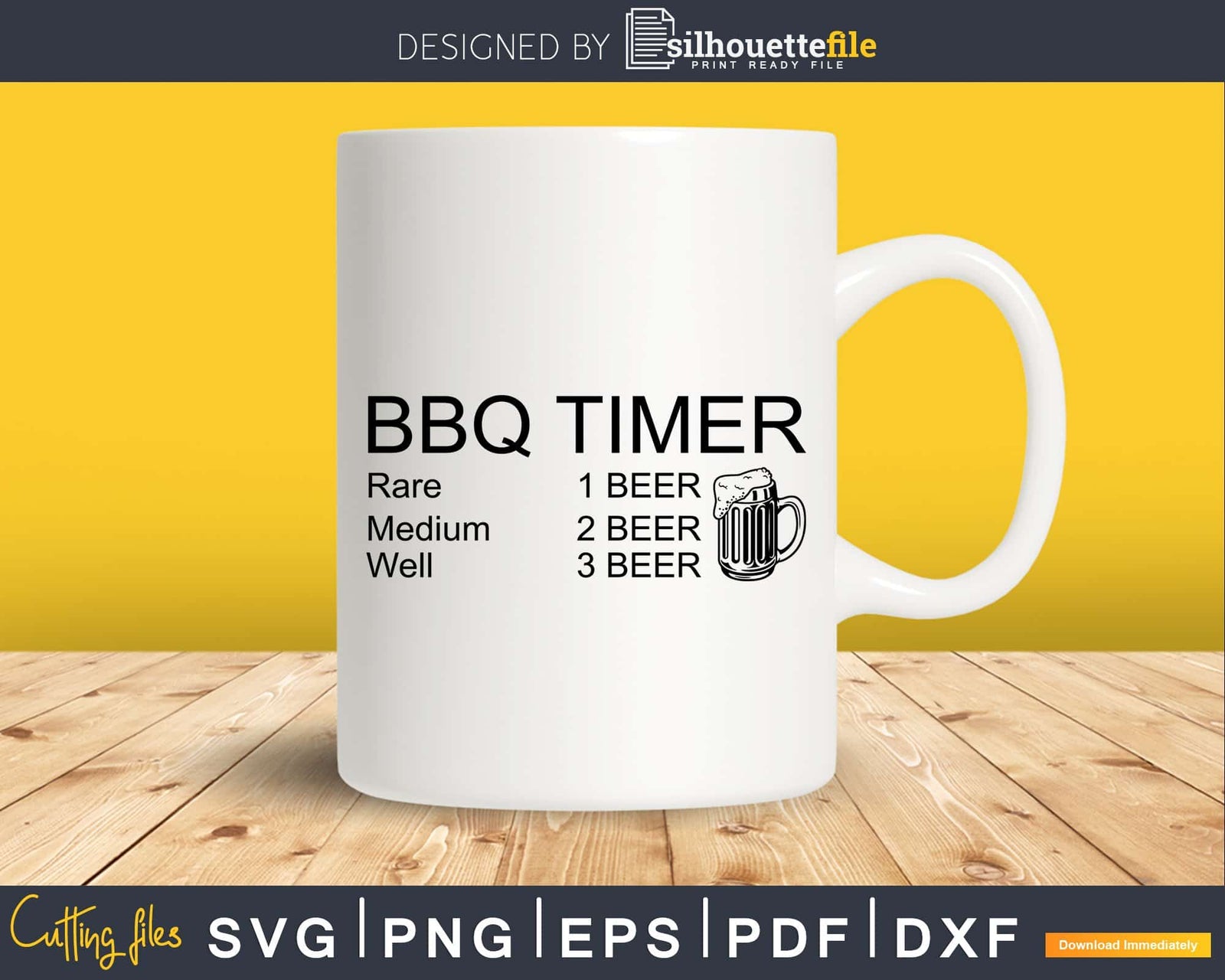 bbq timer with beer great for backyard signs Svg Shirt Design Cut Files ...