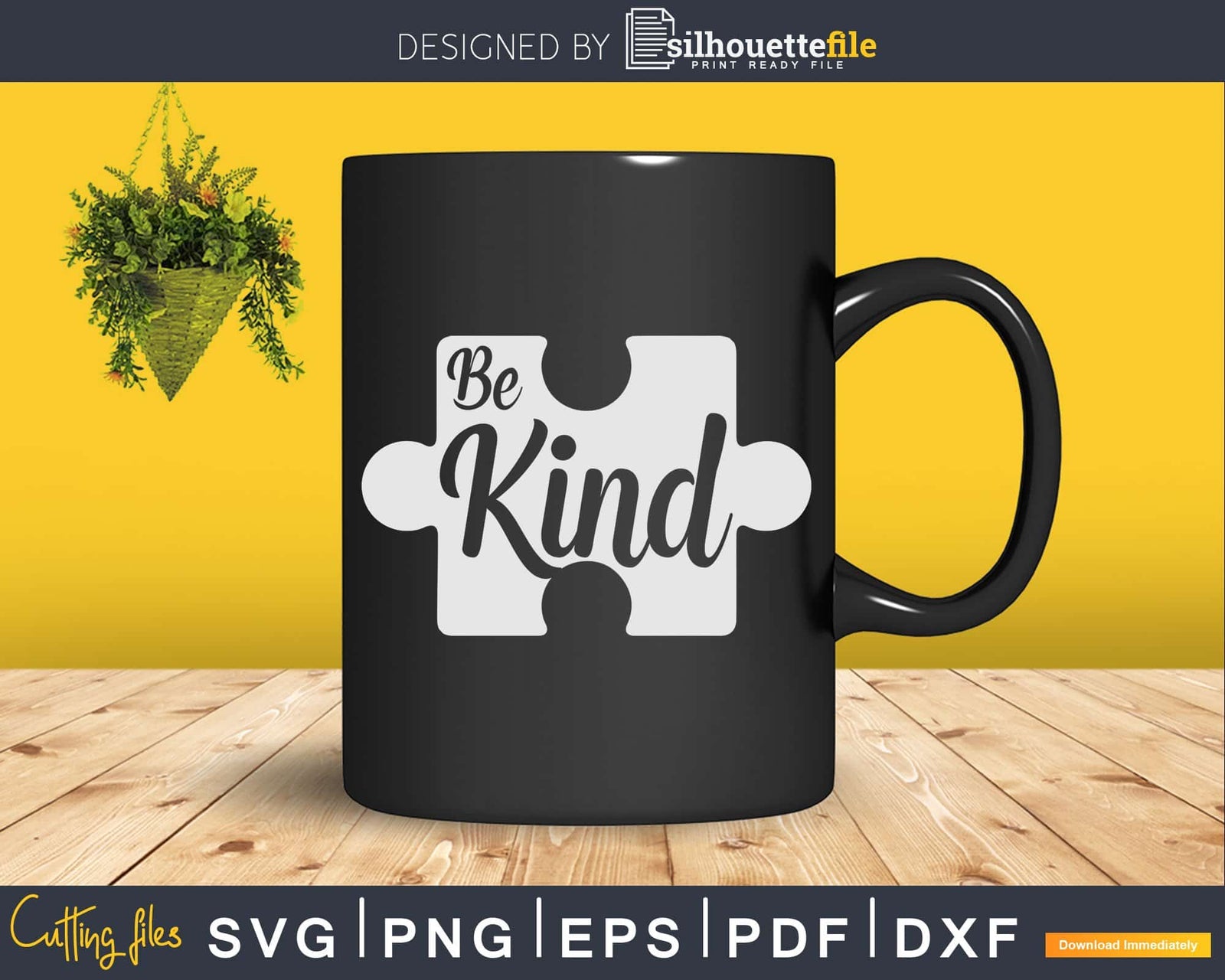 Be Kind Puzzle Piece Autism Awareness Svg Dxf Png Files | SilhouetteFile