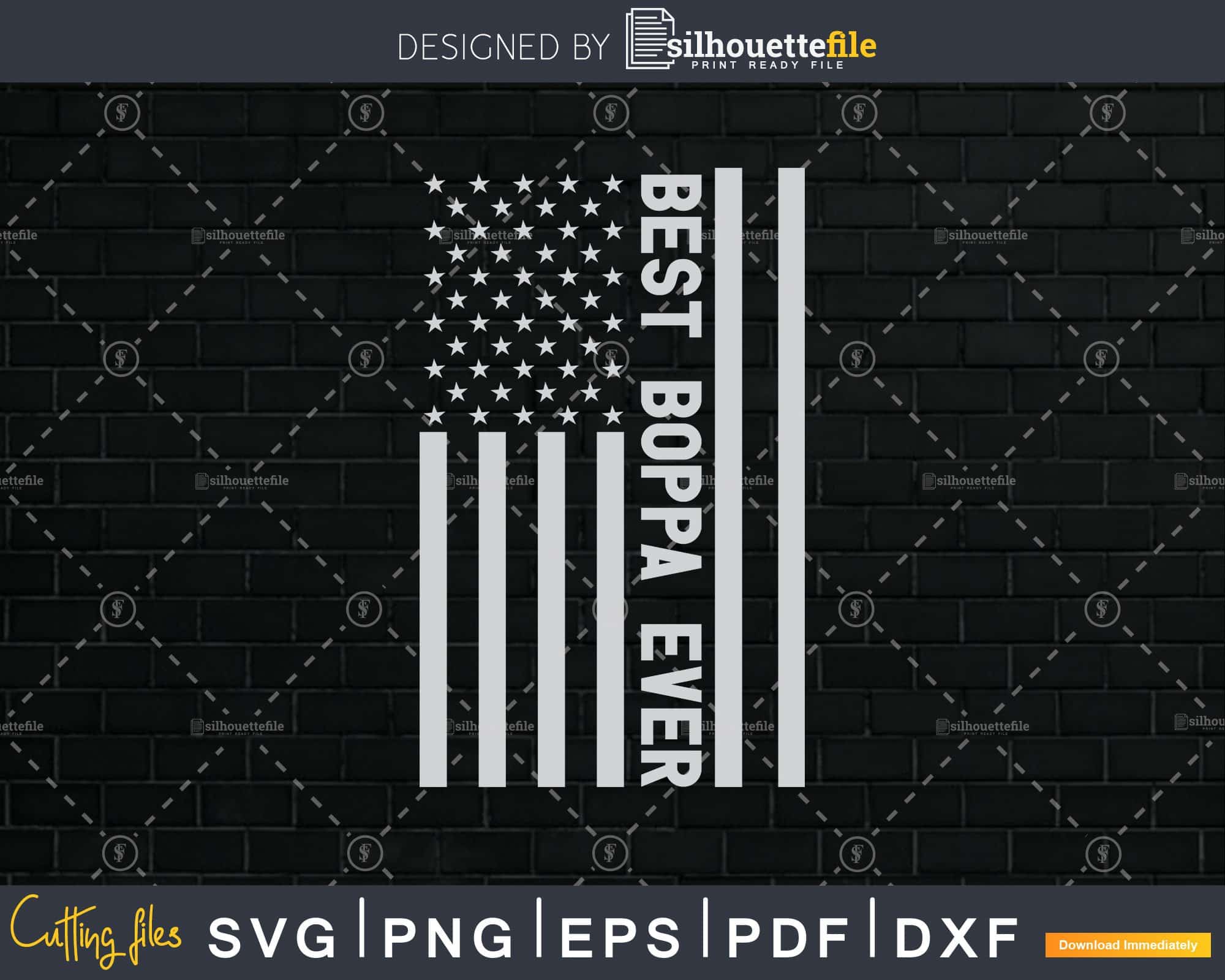 Best Boppa Ever American Flag Shirt Svg Files For Cricut | Silhouettefile