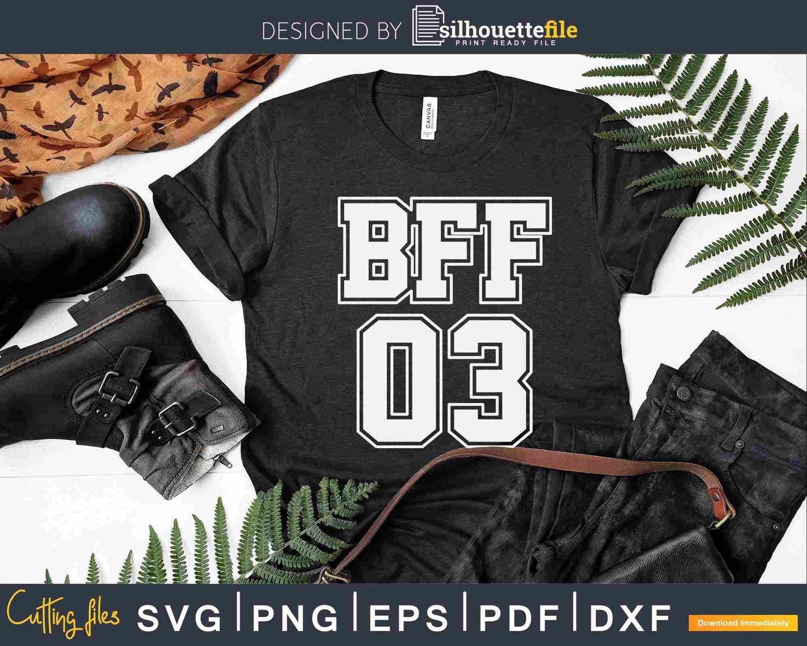 BFF 03 Bestie Sisters Girls Friendship Svg Cut Files | Silhouettefile