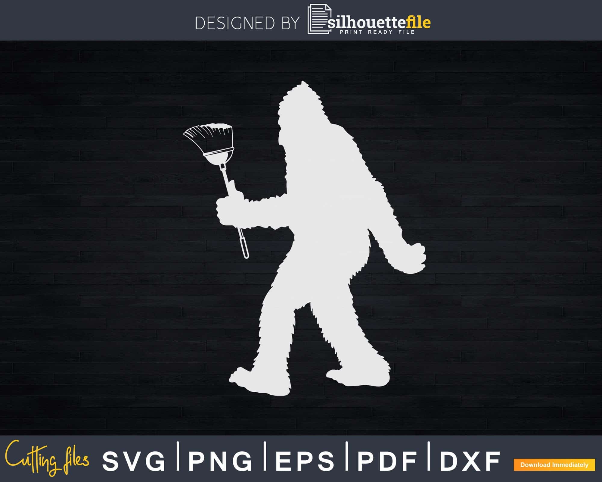 Bigfoot Duster Cryptid Sasquatch Cleaner Shirt Svg Files For Cricut ...
