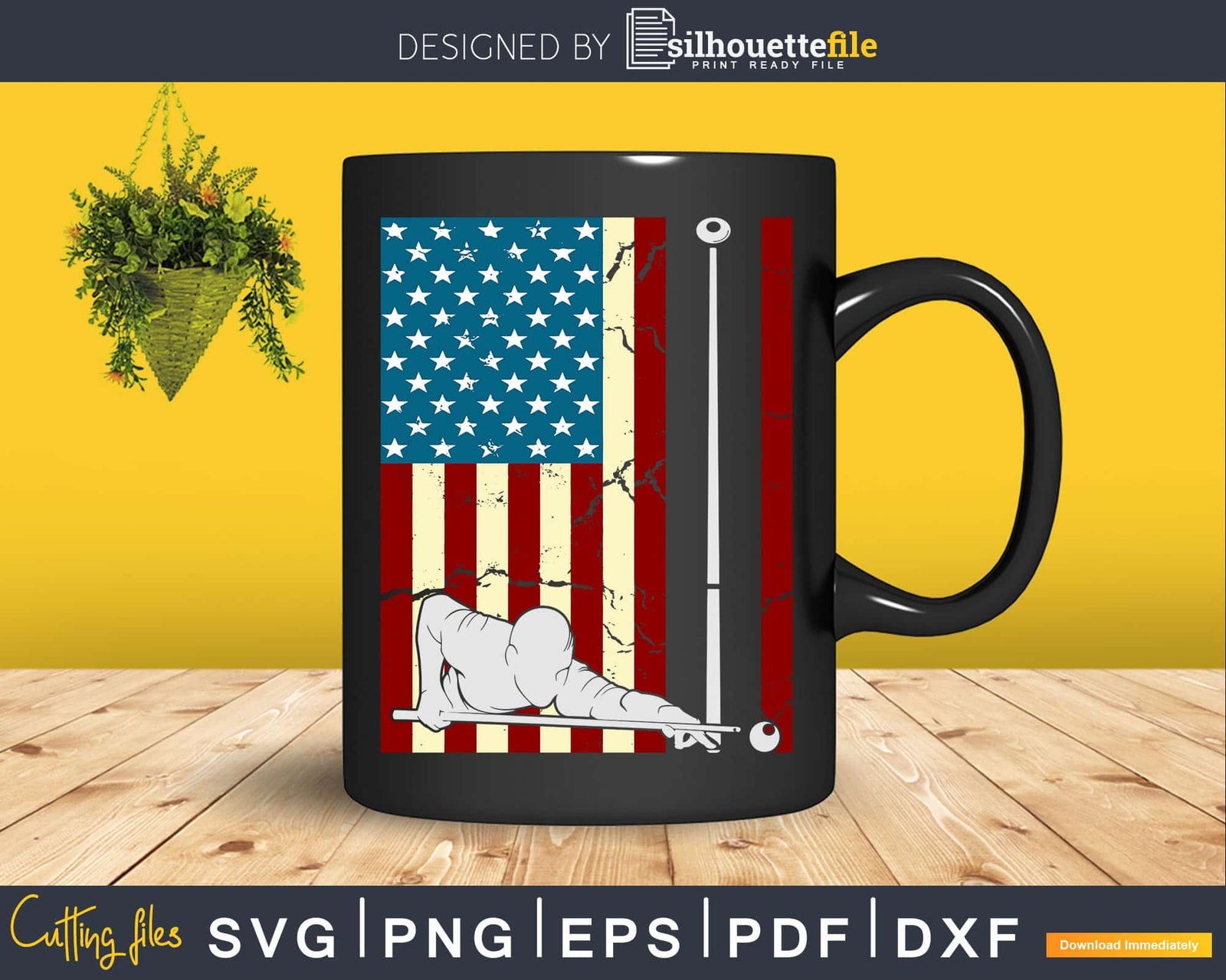 Billiards Pool American Us Flag Svg Png Cut Files | Silhouettefile