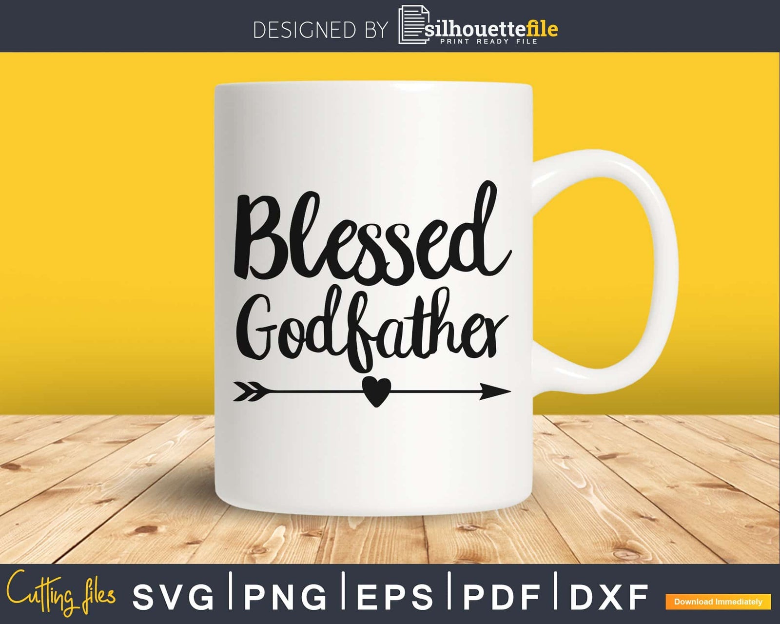 Blessed Godfather SVG digital cricut print-ready file | Silhouettefile
