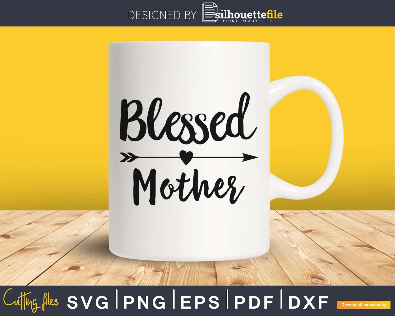 Blessed Mother SVG Cutting printable PNG file | Silhouettefile