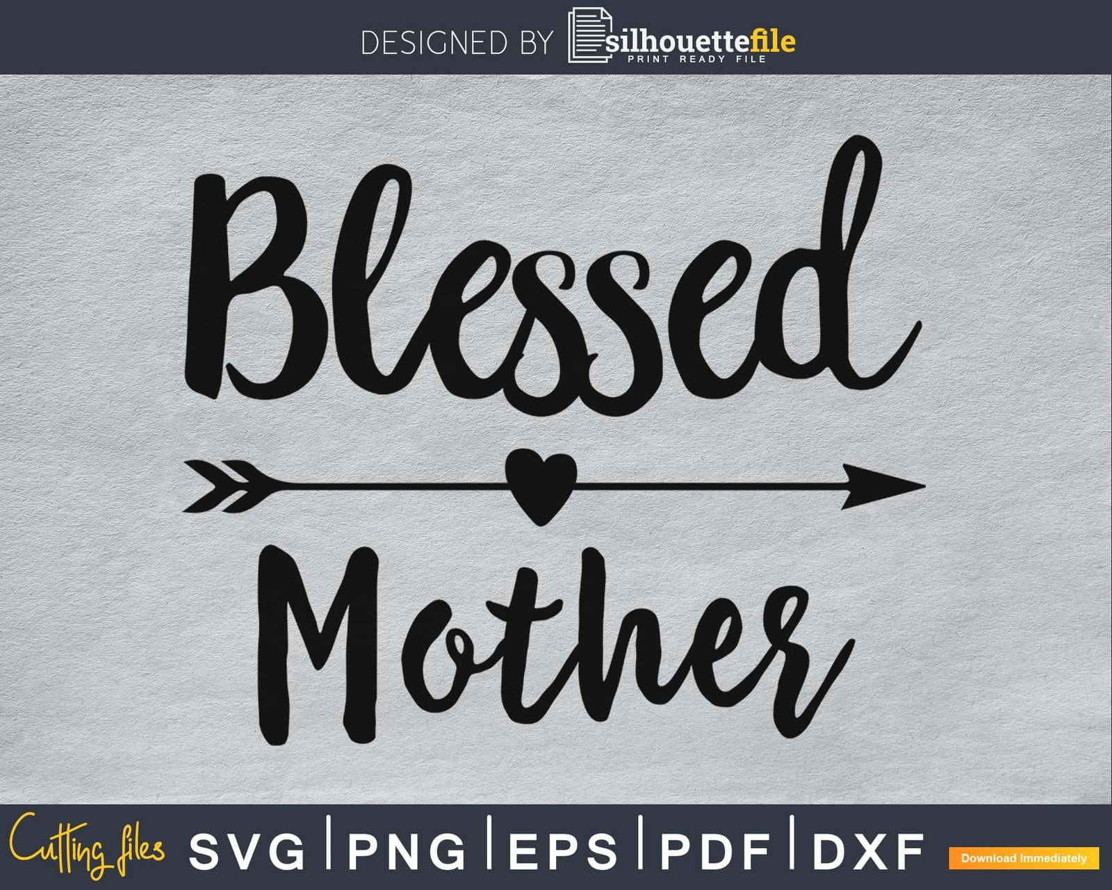 Blessed Mother SVG Cutting printable PNG file | Silhouettefile