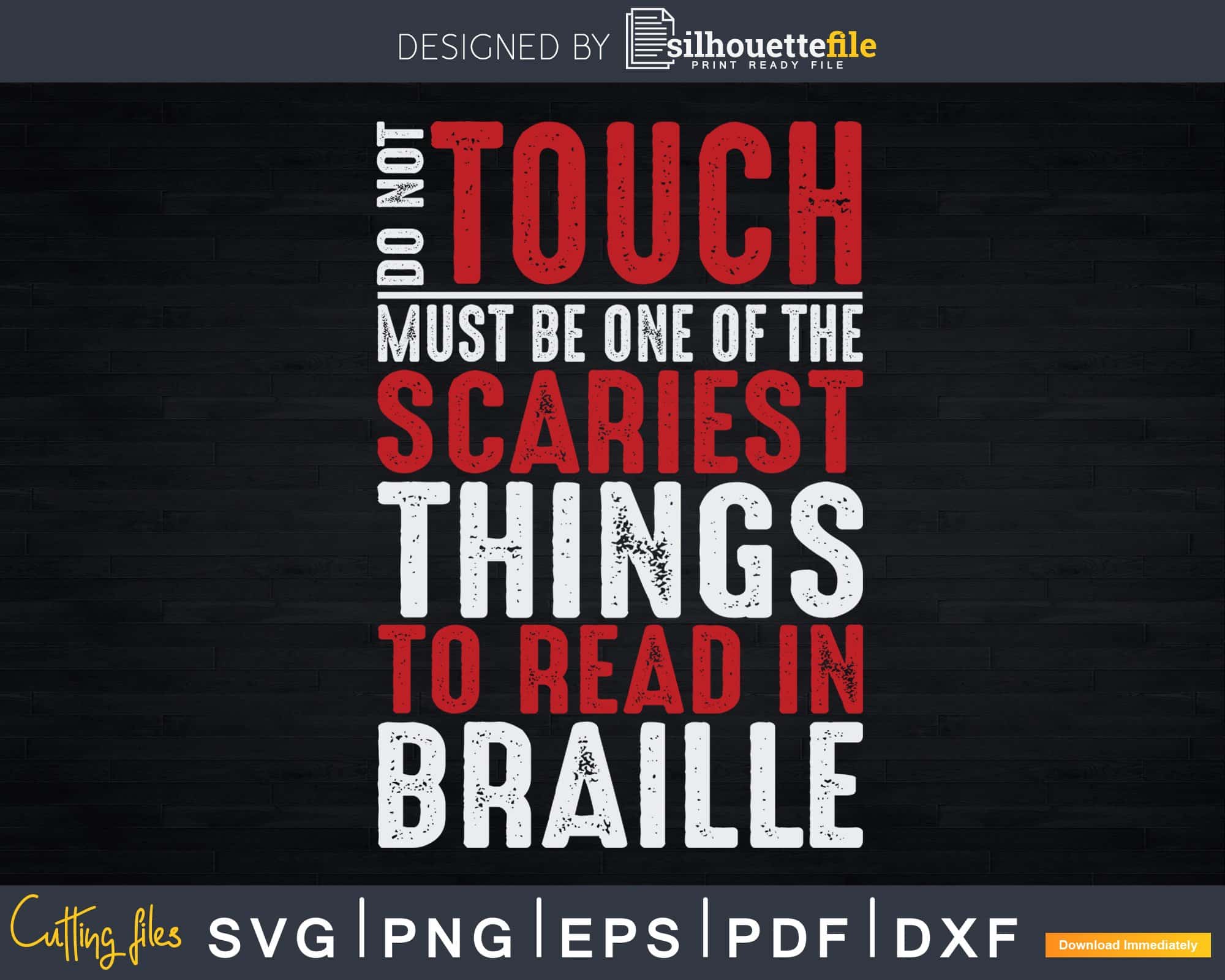 Blind and Low Vision Person Read in Braille Svg Png Instant Cut Files ...