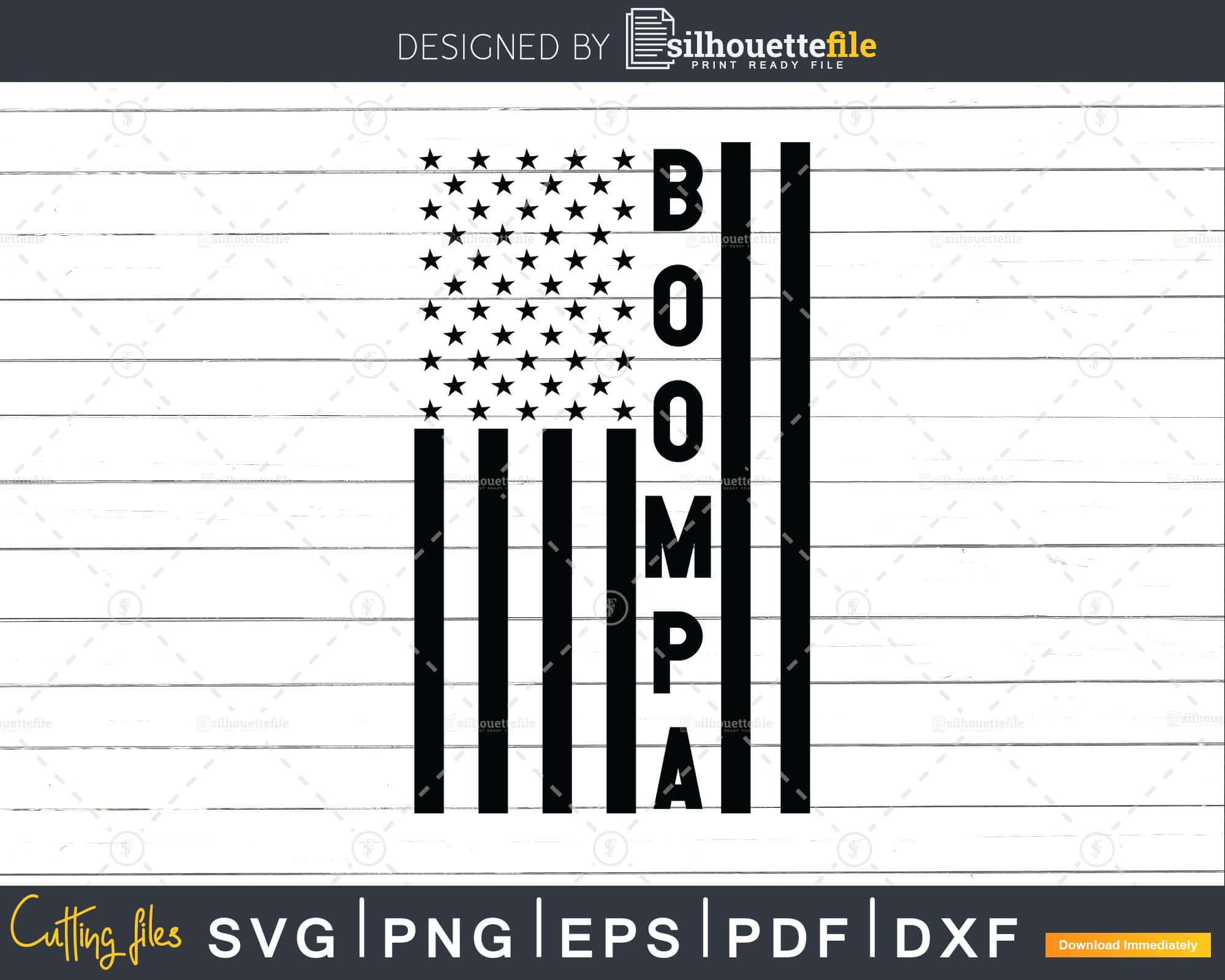 Boompa USA Flag 4th Of July Svg Png T-shirt Design | Silhouettefile