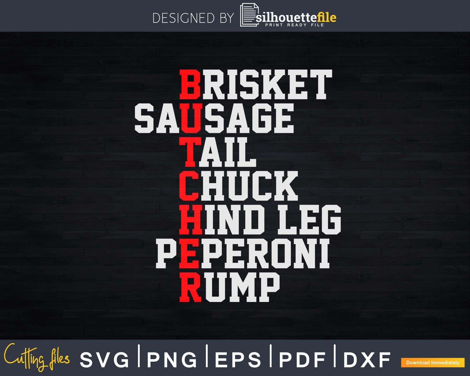 Butcher Knife Pork Cattle Cow Butchers Slaughter Svg Dxf Files ...